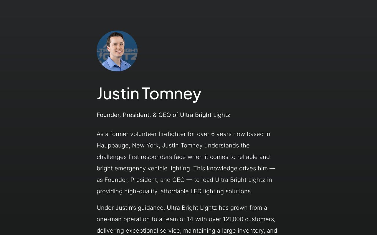 Justin Tomney | Founder, President, CEO of Ultra Bright Lightz